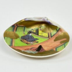 Japoniška Kai – awase žaidimo kriauklė, dekoruota piešiniu 7×8,5×2,5 cm ...