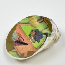 Japoniška Kai – awase žaidimo kriauklė, dekoruota piešiniu 7×8,5×2,5 cm ...